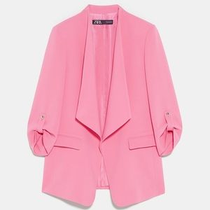 Zara | Jackets & Coats | Zara Pink Jacket With Lapels | Poshmark